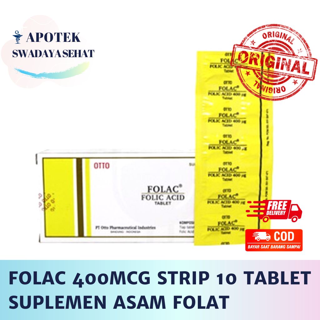Jual FOLAC 400MCG Strip 10 Tablet Asam Folat 400 Mcg - Vitamin Ibu ...