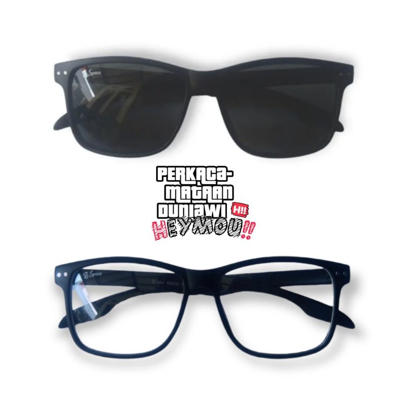 Jual KACAMATA SQUARE BAT BLACK / CLEAR RB GLASSES - BLACK DOFF FRAME ...