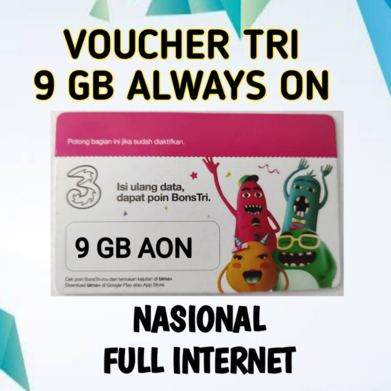 Jual Voucher Three 9GB Always On | Shopee Indonesia