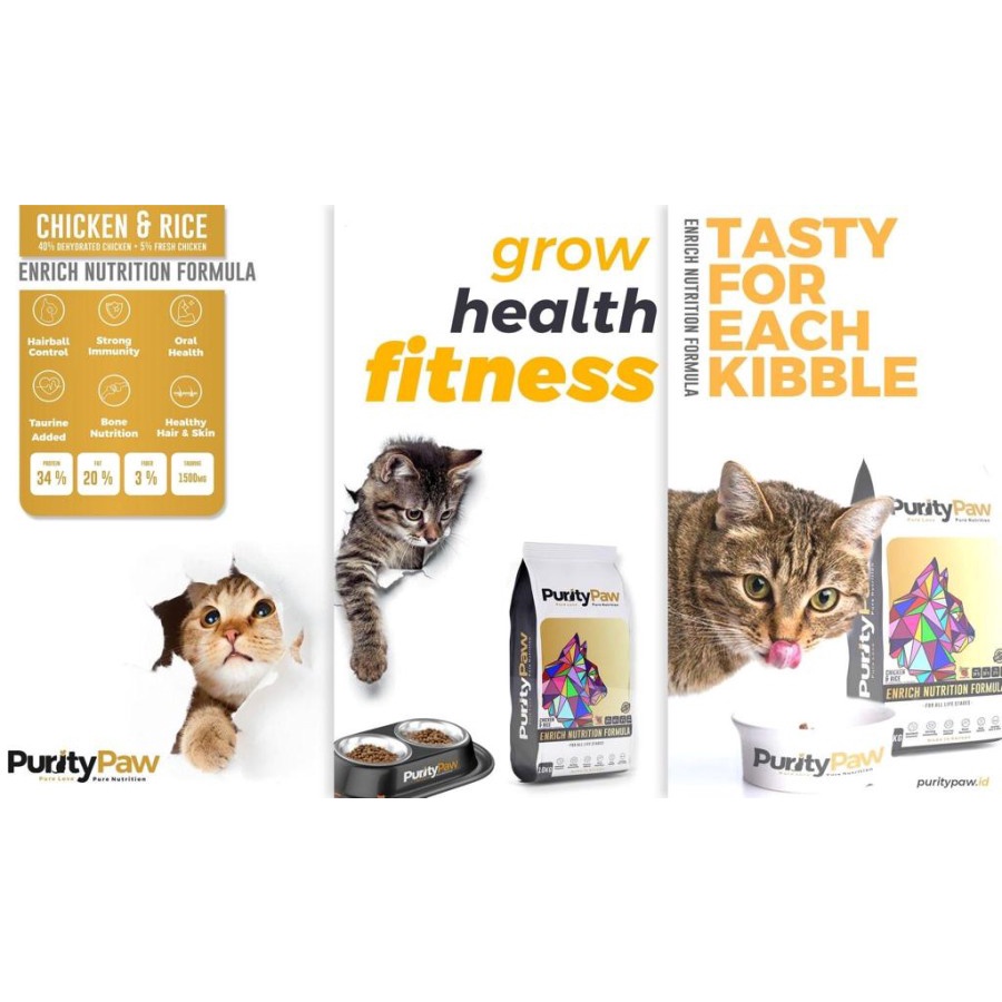 Jual Purity paw 1kg chicken&rice makanan kucing | Shopee Indonesia