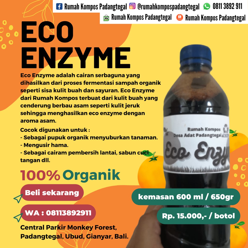 Jual Eco Enzyme Tanpa Ampas Kemasan 600 ml Bali | Shopee Indonesia