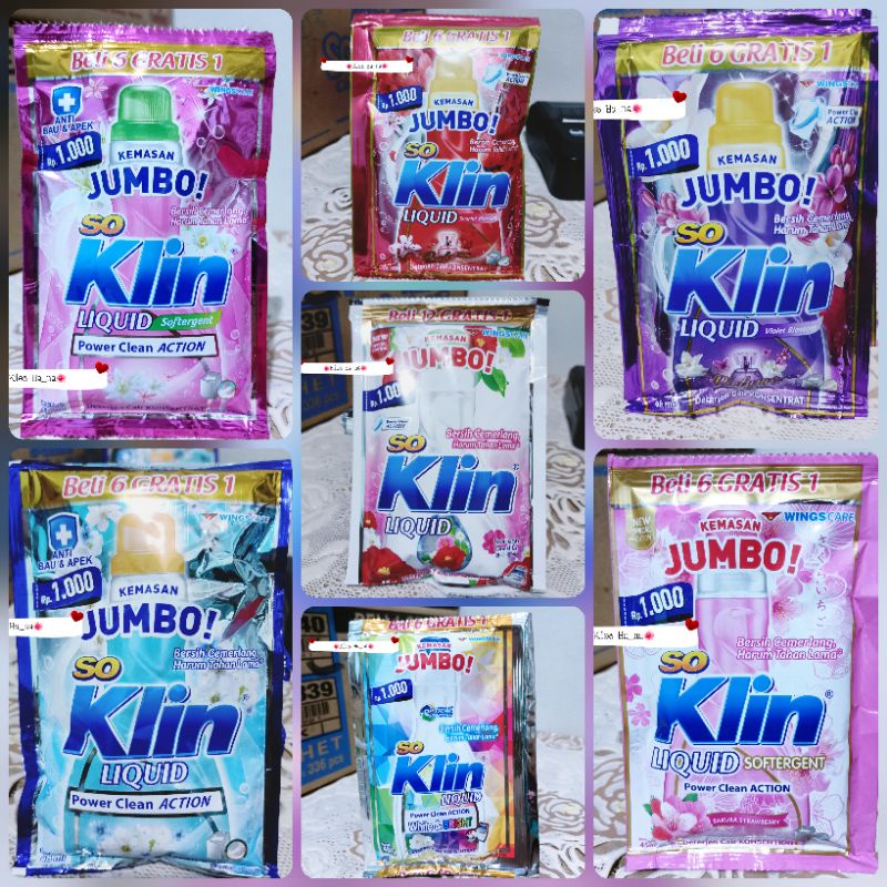 Jual Soklin Liquid JUMBO Detergent Cair Eceran 1 SACHET/ So klin ...