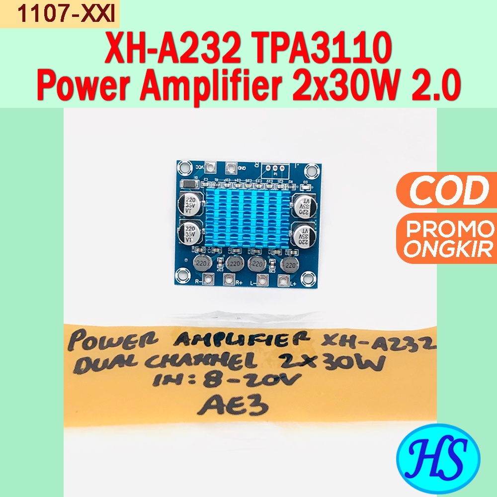 Jual TPA3110 XH-A232 POWER AMPLIFIER CLASS D 30W+30W 2.0 DIGITAL STEREO ...