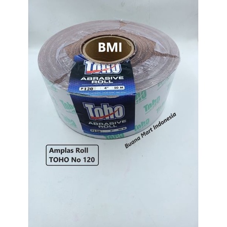 Jual Amplas Roll Toho No 120 | Amplas Meteran Grit 120 | Amplas Besi | Shopee Indonesia