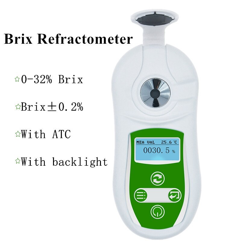 Jual Refractometer Sugar Brix Meter Digital 0-32% Ukur Konsentrasi Gula ...