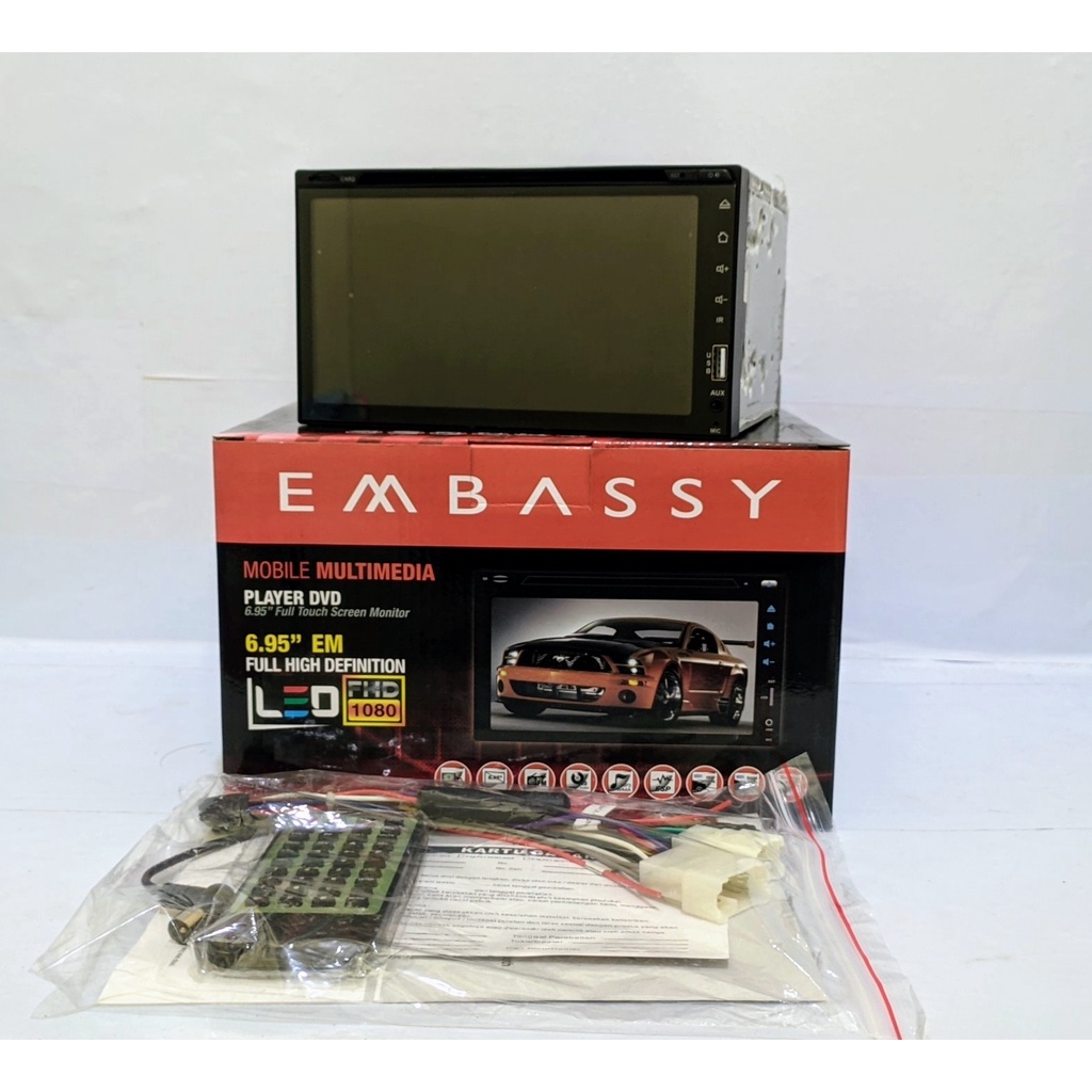 Jual TAPE MOBIL HEAD UNIT DOUBLE DIN DVD TV Embassy 7 Inch MIRORLINK ...