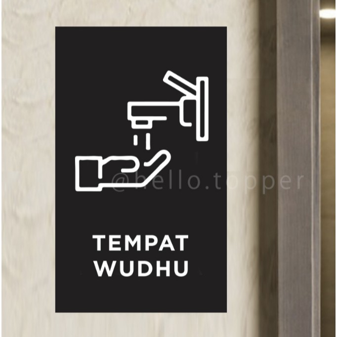 Jual Sign Tempat Wudhu Acrylic Modern 15x25 | Sign Board Acrylic ...