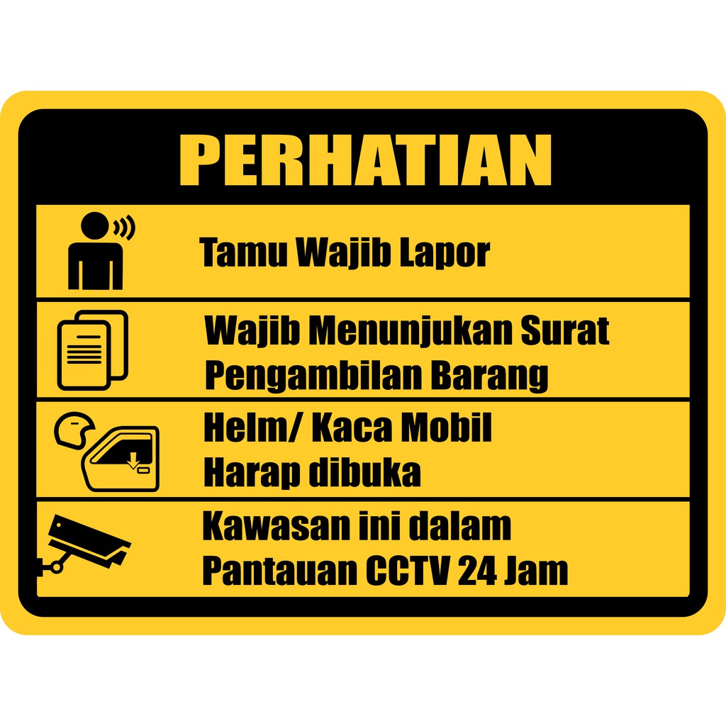 Jual Rambu Himbauan Perhatian Gerbang Perusahaan / Perumahan 80cm x ...