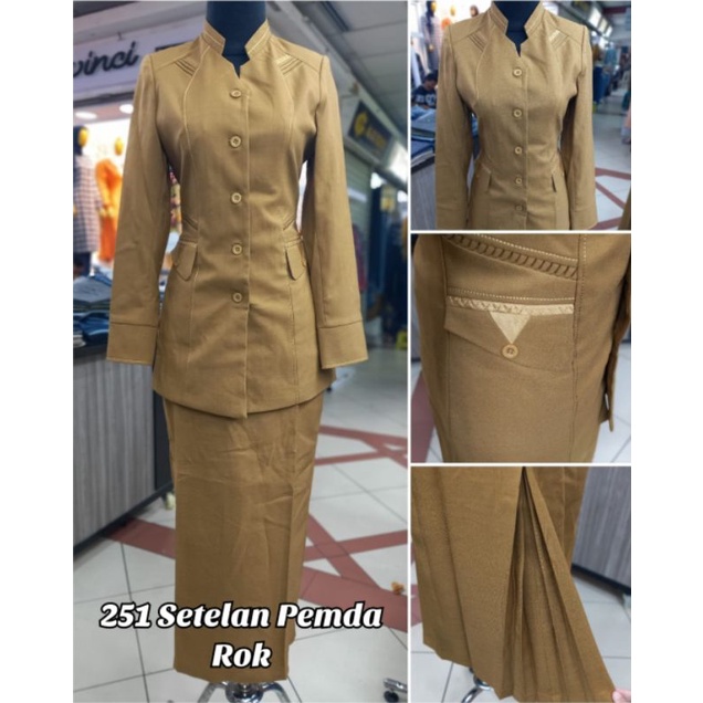 Jual SET BLAZER BAJU SERAGAM PEMDA PNS DINAS WANITA KHAKI KEKI CANTIK MUSLIMAH MURAH AZKIA ...