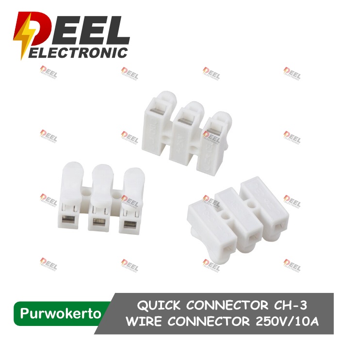 QUICK CONNECTOR CH-3 WIRE CONNECTOR 250V/10A SAMBUNGAN KABEL LISTRIK ...