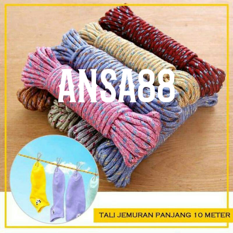 Jual tali jemuran nilon panjang 10 meter tali jemuran kuat tebal tali ...