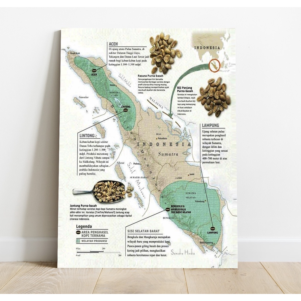 Jual Poster Peta Maps Penghasil Kopi Coffee Gayo Pajangan Hiasan ...