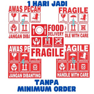 Jual Stiker label fragile / sticker fragile food / makanan / awas pecah ...