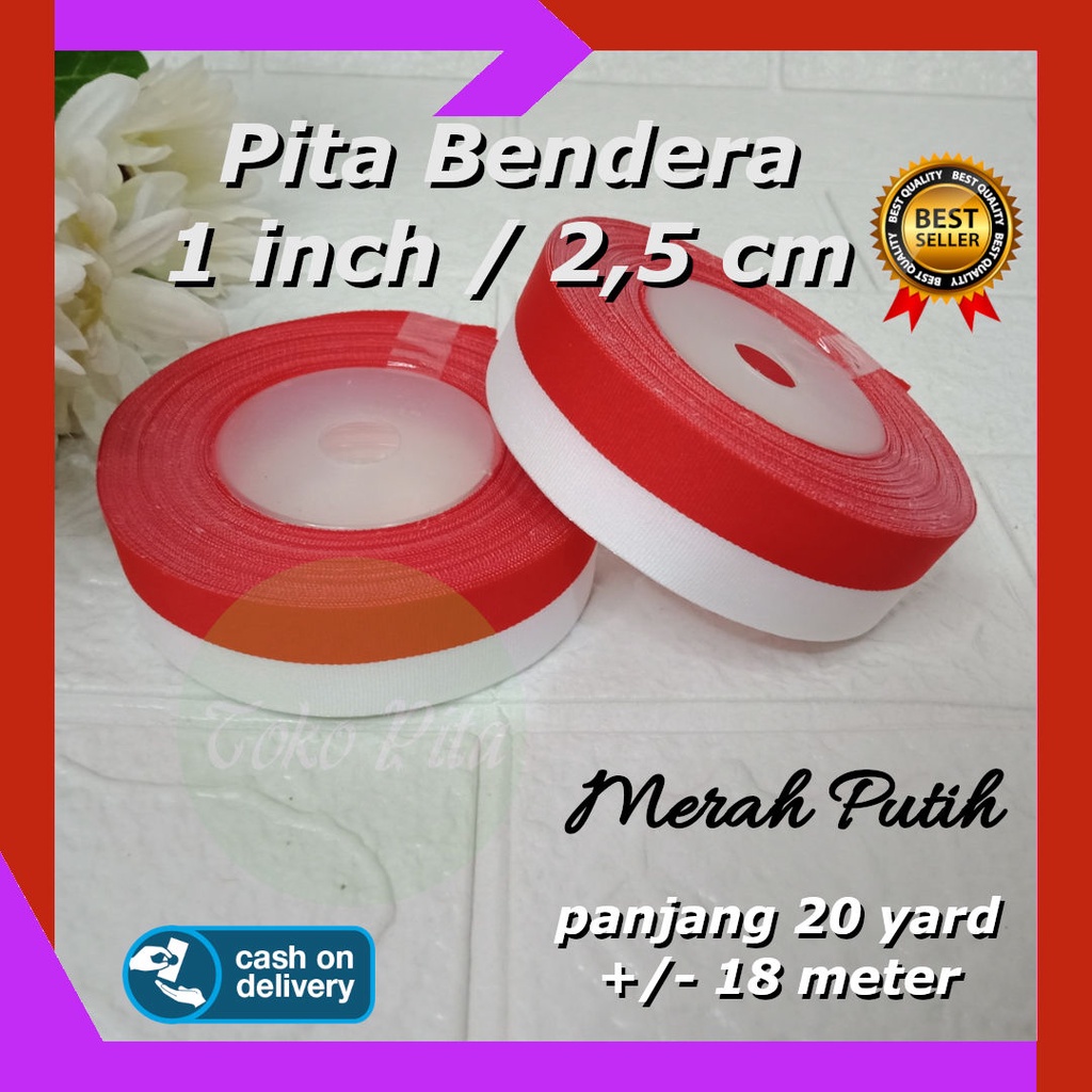 Jual Pita Bendera Merah Putih 1 Inch atau 2,5 cm harga per roll ...