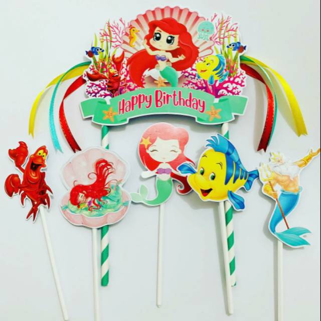 Jual Ariel Mermaid Chibi Topper Cake Birthday / Hiasan Kue Ulang Tahun ...