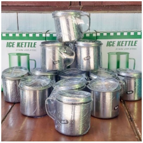 Jual [300gr] GELAS MUG CANGKIR + TUTUP STAINLESS 8 CM/GELAS STAINLESS ...