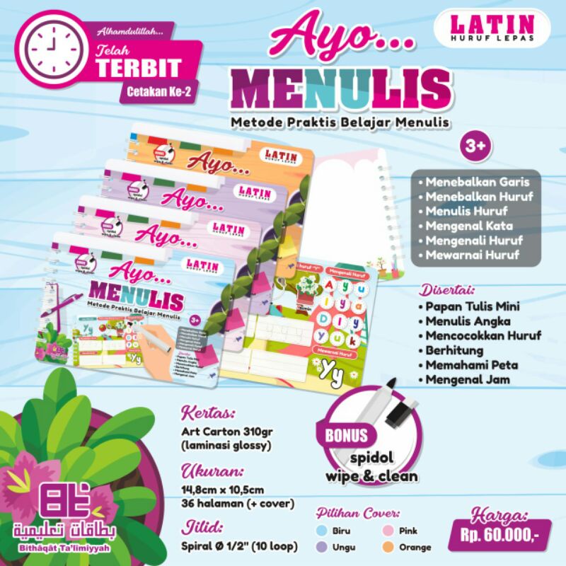 Jual Ayo...MENULIS "Metode Praktis Belajar Menulis Latin" | Shopee Indonesia