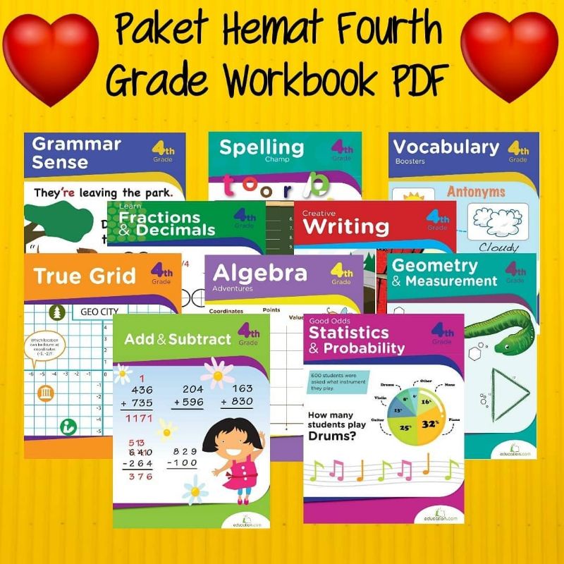 Jual Paket Fourth Grade Activity Book (24 PDF Workbook) | Shopee Indonesia