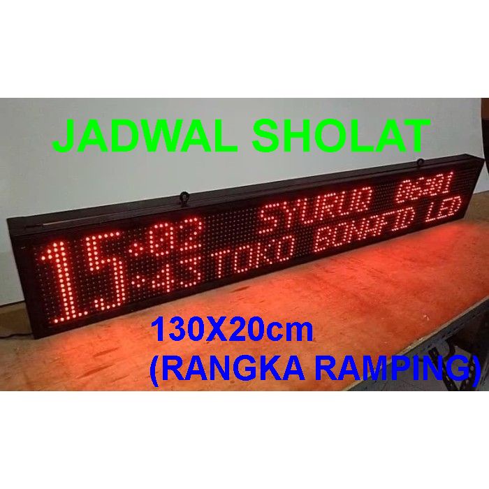 Jual Jam masjid Jadwal sholat LED running text 130cm x 20cm bisa tartil ...
