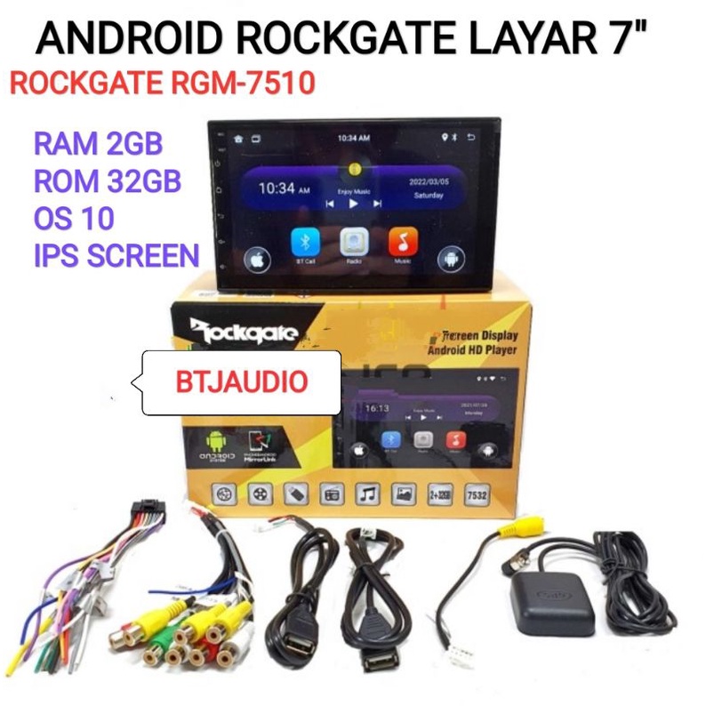 Jual HEAD UNIT TAPE TV MOBIL DOUBLE DIN ANDROID ROCKGATE RAM 2GB ROM ...
