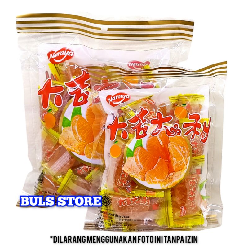 Jual Naraya Permen Jelly Orange/Plum Candy (Da Ji Da Li) 200/340/500gr ...