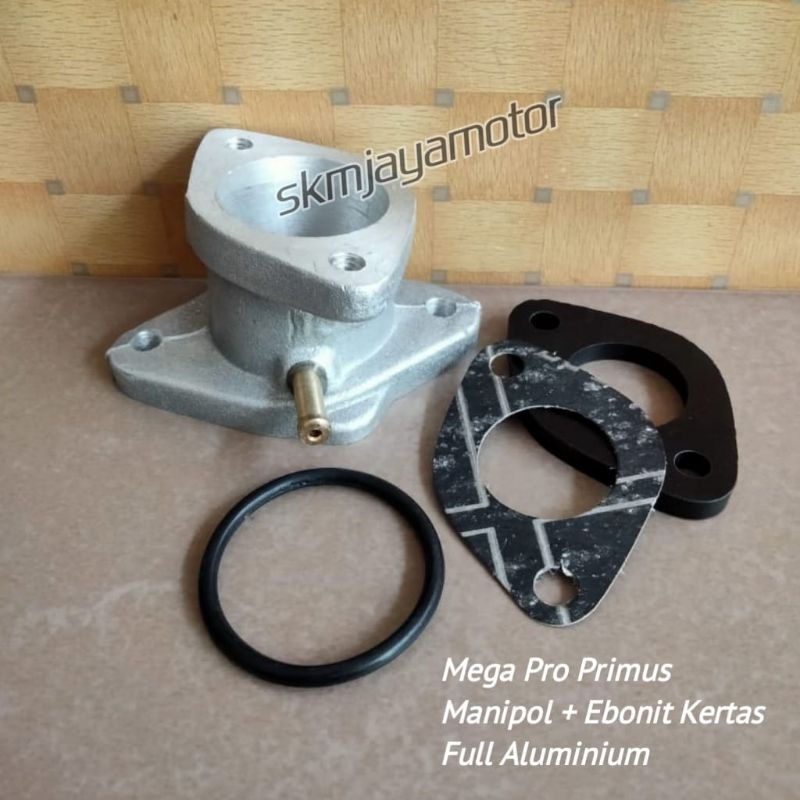 Jual Intake manifold manipul manipol Megapro Primus alumunium plus ebonit kertas | Shopee Indonesia