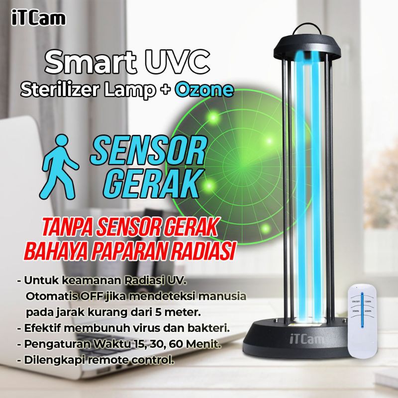 Jual Lampu UV + Ozone 38W Sterilisasi with Remote uv sterilizer steril desinfektan ruangan ...