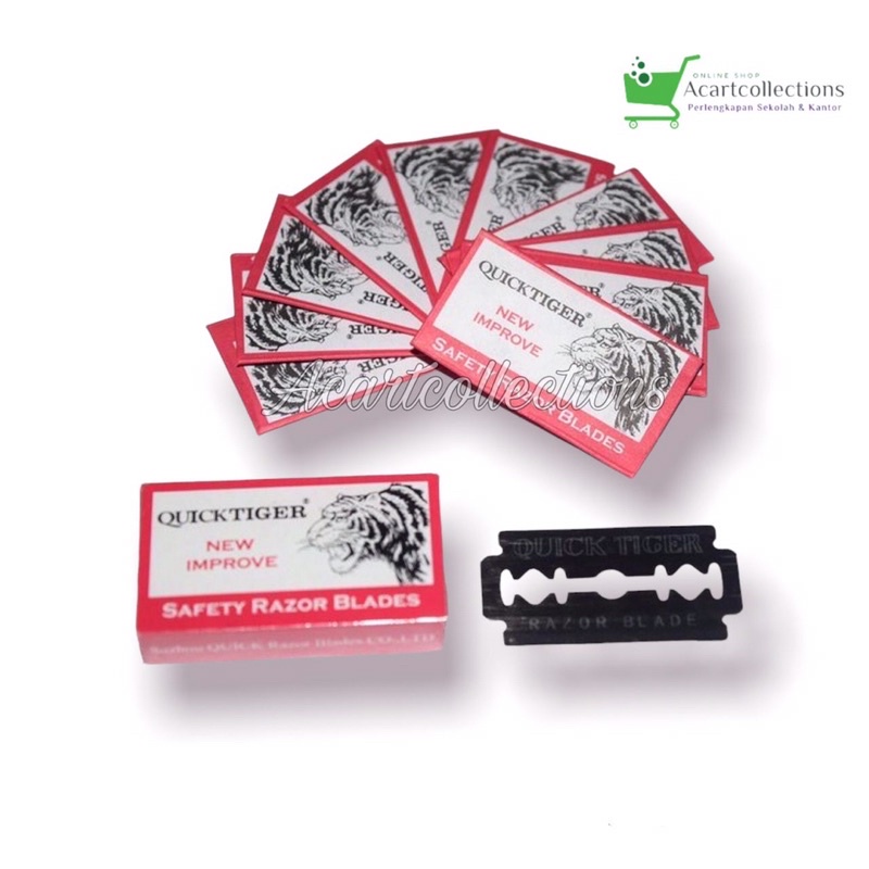 Jual SILET TIGER || GILLETE QUICK TIGER 1Box kecil isi 10Pcs | Shopee ...
