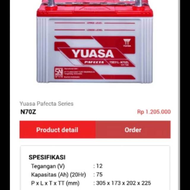 Jual Aki accu yuasa ns40 12v 32ah | Shopee Indonesia