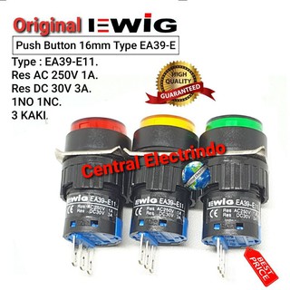 Jual Push Button Return EWIG AC 220V EA39-E11 16mm 3 Kaki 1NO/1NC ...