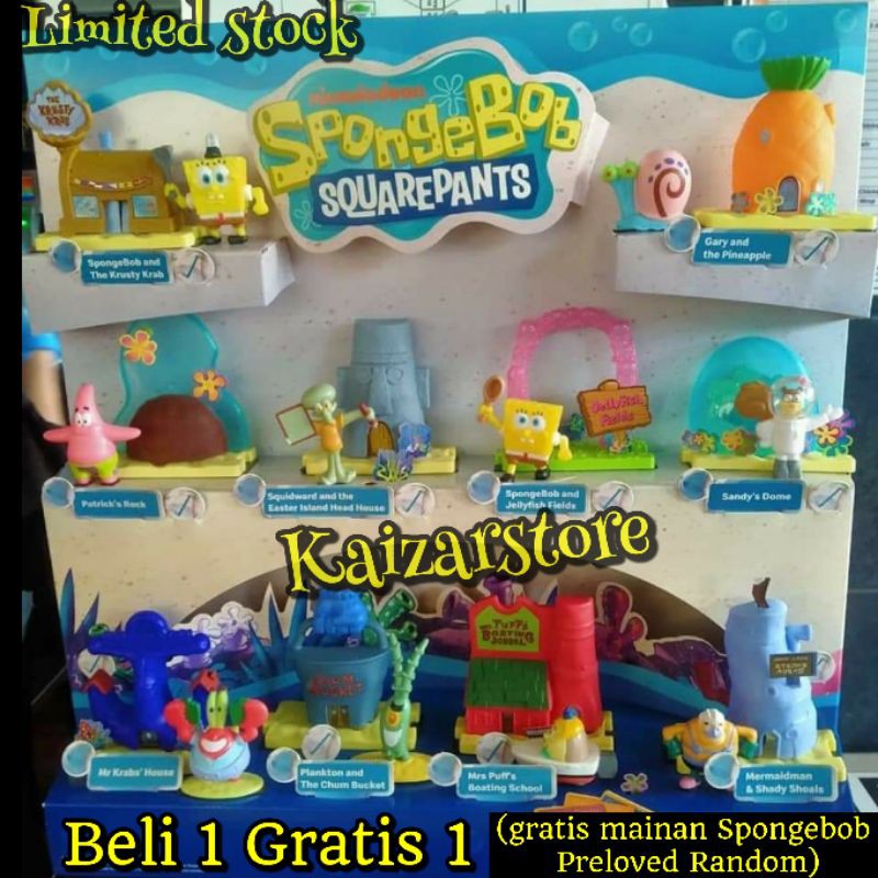 Jual Mainan Spongebob Squarepants 2021 MCD Happy Meals krabs puff Sandy ...