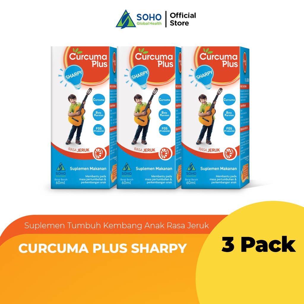 Jual Curcuma Plus Sharpy Orange Suplemen Sirup Anak 60ml - Isi 3 Pack ...