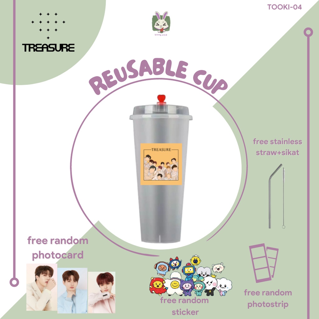 Jual TOOKI FANKIT REUSEABLE CUP 04 || TREASURE Reuseable cup Fanmade ...