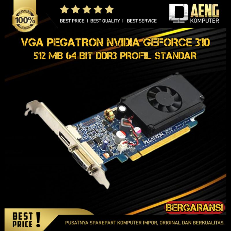 Jual VGA Pegatron Nvidia GeForce 310 512 MB 64 bit DDR3 profil standar ...