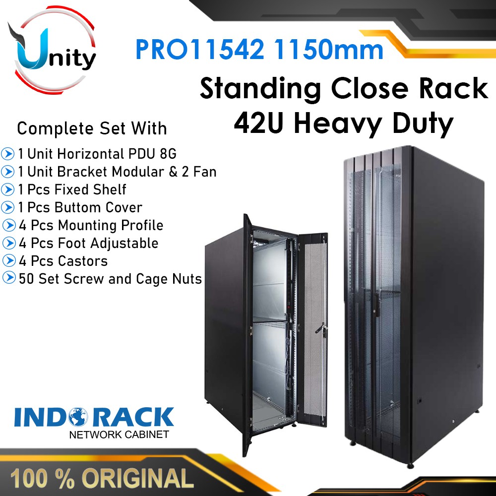 Jual Heavy Duty Standing Close Rack 42U PRO11542 Rack Server Indorack ...