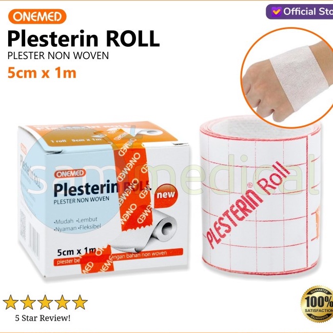 Jual OneMed Plesterin Roll Plester Non Woven 5cm x 1m | Shopee Indonesia