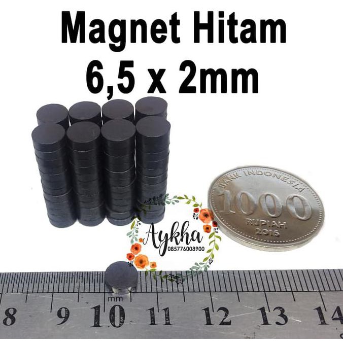 Jual 6,5x2mm Magnet Hitam Magnet Ferrite Magnet Kulkas Koin Bulat 6,5x2 ...