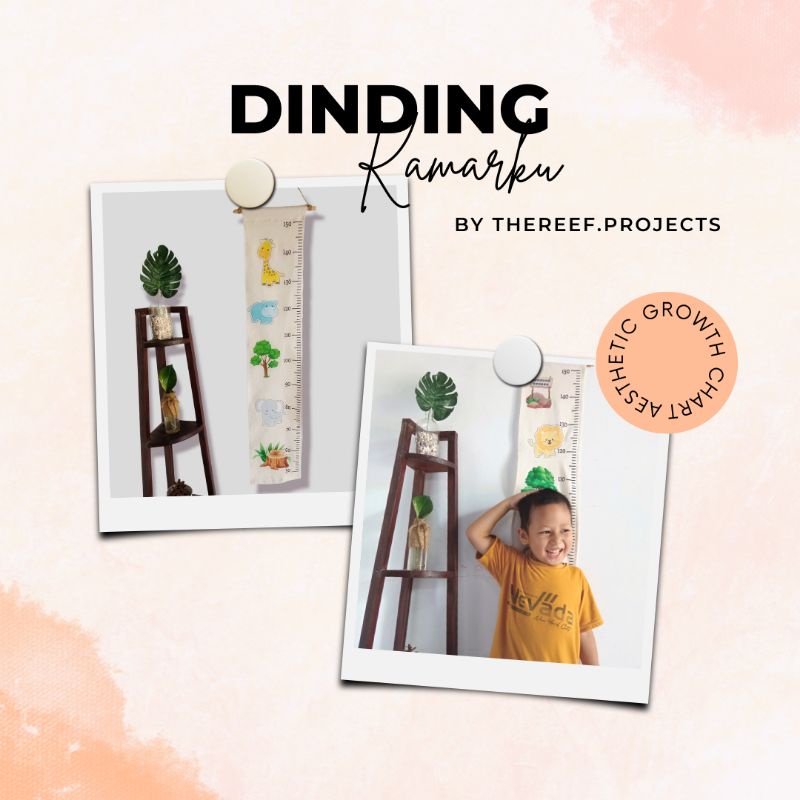 Jual Aesthetic growth chart pengukur tinggi badan portable | Shopee ...