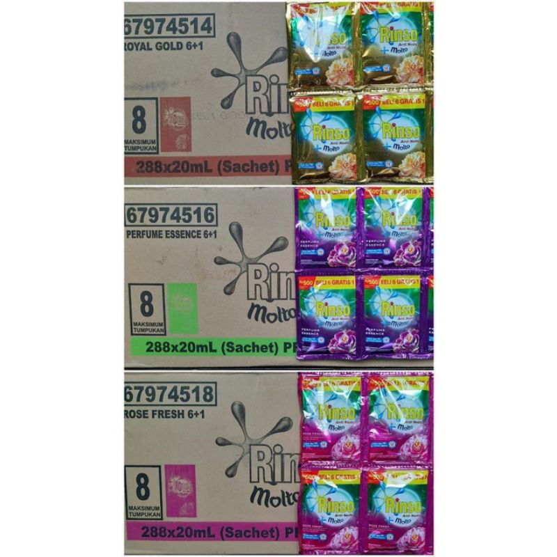 Jual Rinso Sachet Cair 1 Renceng isi 7 sachet (6+1Sachet) Detergent ...