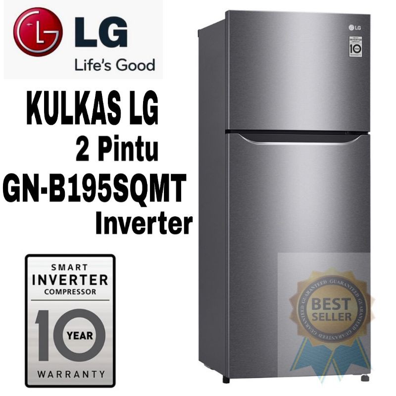 Jual KULKAS LG KULKAS 2PINTU LG GN-B195SQMT INVERTER NO FROST GARANSI 10TAHUN RESMI | Shopee ...