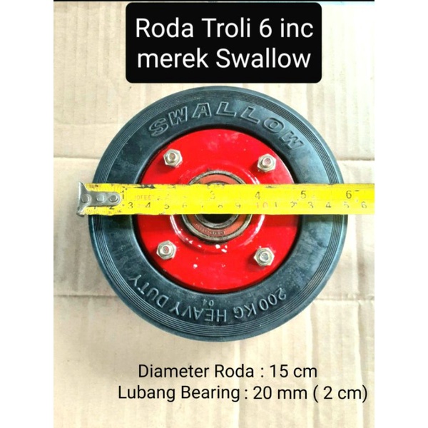 Jual Roda Troli ukuran 6 inc Swallow roda grobag tunggal bahan karet ... Jual Roda Troli ukuran 6 inc Swallow roda grobag tunggal bahan karet ...