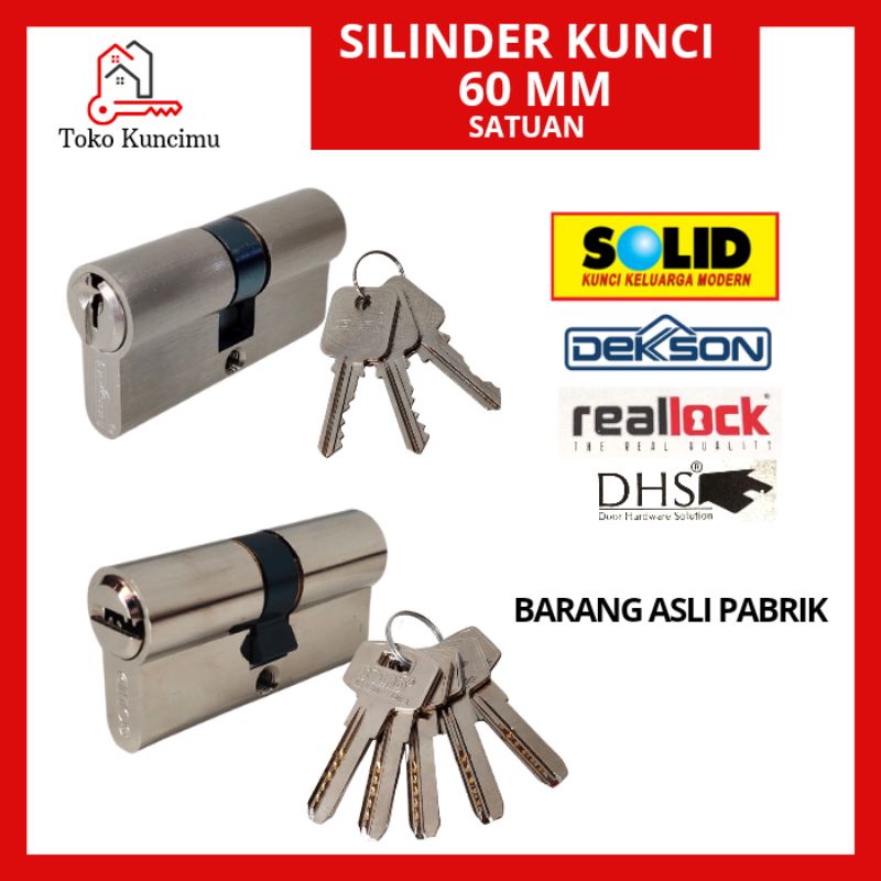 Jual SILINDER CYLINDER ANAK KUNCI PINTU RUMAH BESAR GESER SET DEKSON SOLID 60MM | Shopee Indonesia