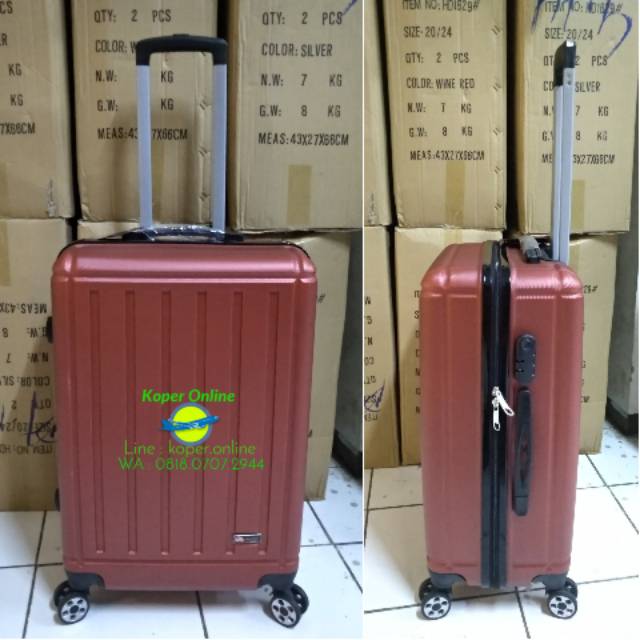 Jual Tas Koper Original Polo Twin Fiber ABS Merah size bagasi 24 inch ...