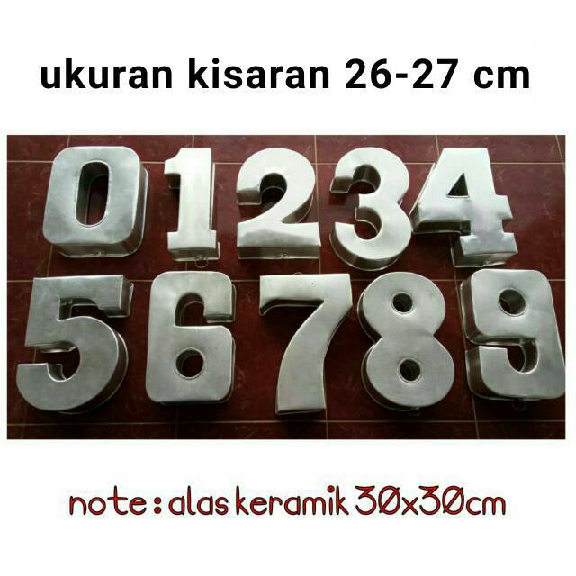 Jual Loyang cetakan angka uk besar 27cm harga per angka | Shopee Indonesia