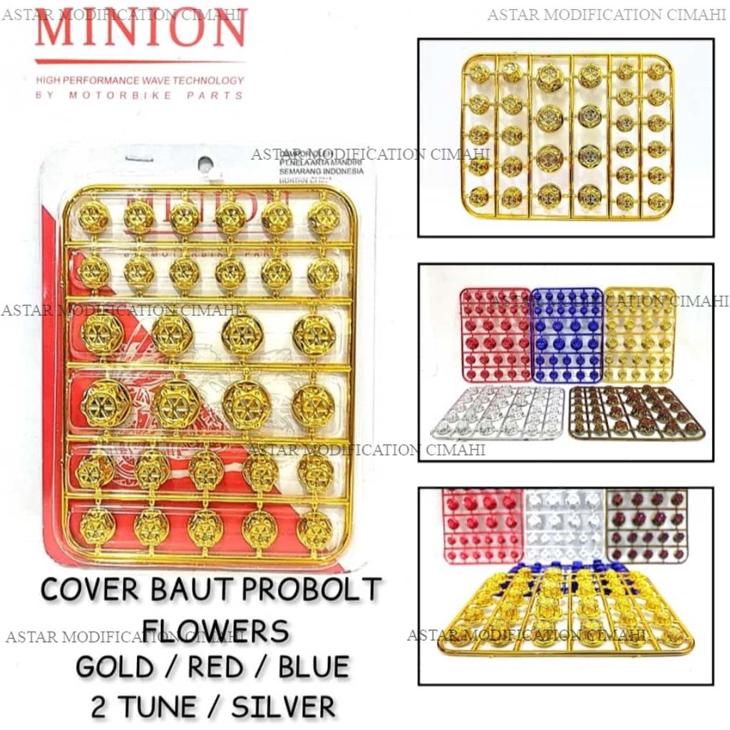 Jual COVER BAUT COVER BAUD PROBOLT FLOWERS GOLD RED BLUE 2TONE ...