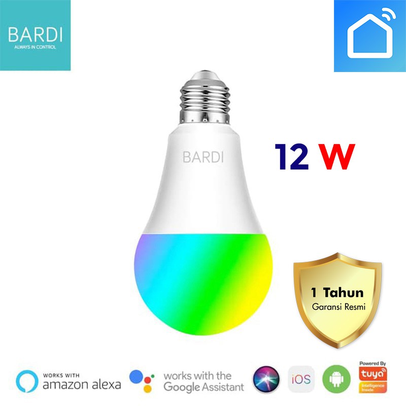Bardi Bohlam Lampu Smart Home LED Light Bulb Wifi RGB WW 12W 12 Watt ...