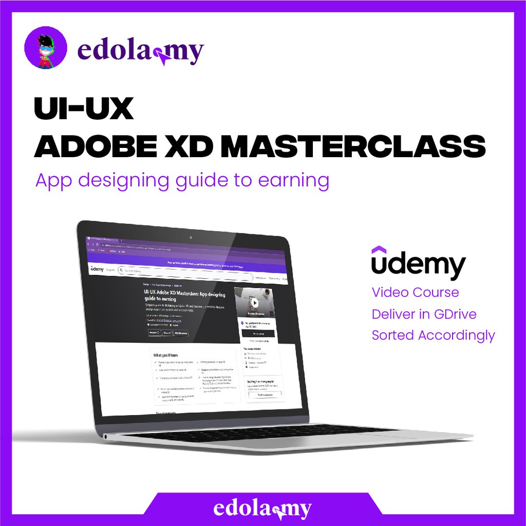 Jual Udemy Course - Video Course ui ux adobe xd 2021 masterclass ui-ux | User Interface User ...