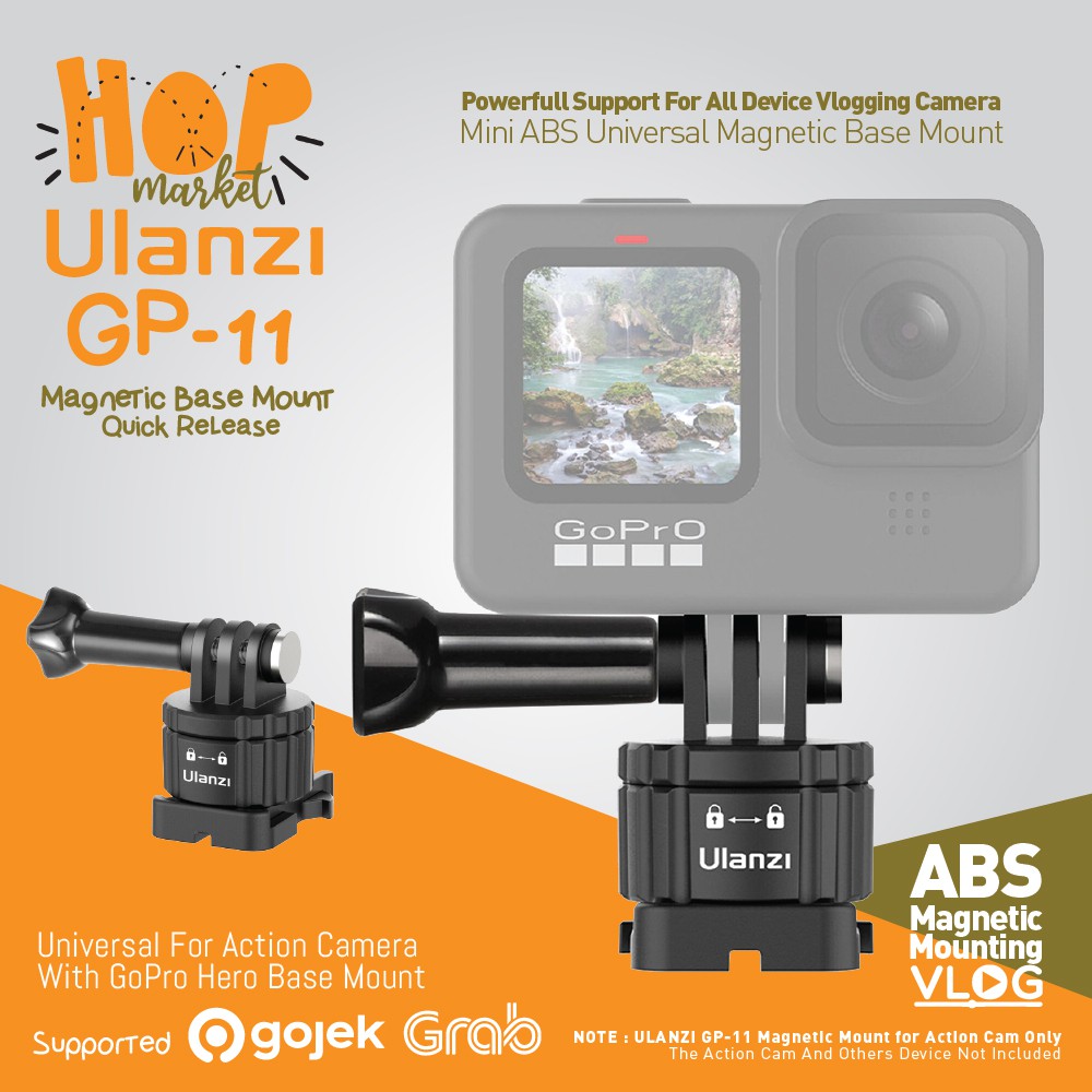 Jual ULANZI GP-11 Quick Release Magnetic Adapter Mount for Universal Action Cam GoPro 9 8 7 ...