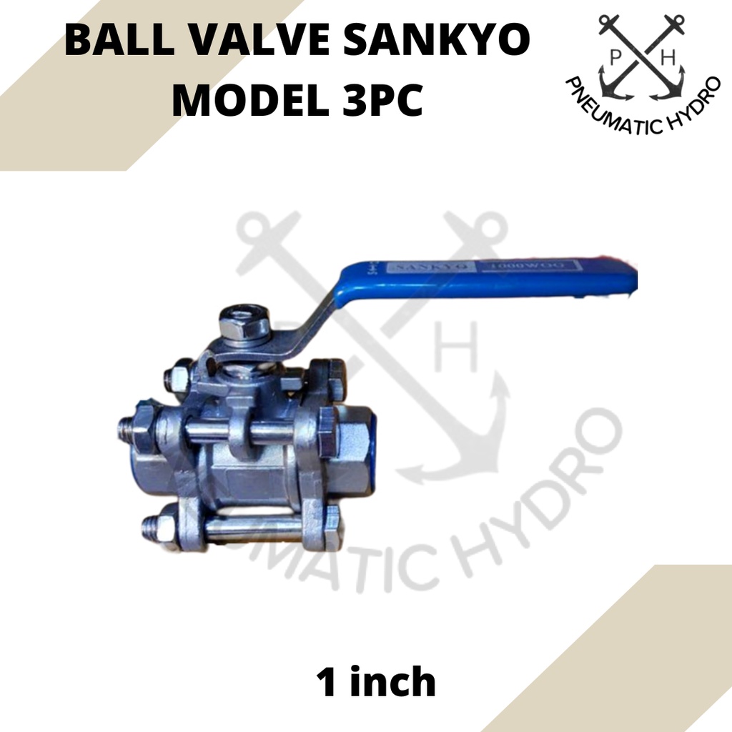 Jual Ball Valve Sankyo ss 316 model 3PC 1inch | Shopee Indonesia