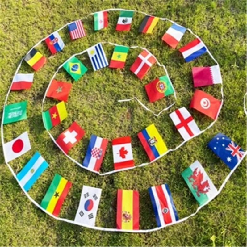 Jual bendera renceng piala dunia 2022 isi 32 bendera | Shopee Indonesia